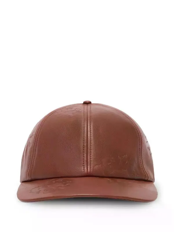 DENIM TEARS Leather Baseball Cap - Brown