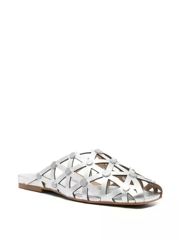 Ash Cut-out Pointed Toe Sandals - Silver