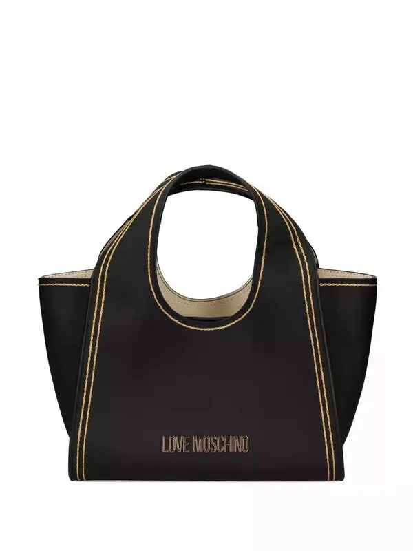Moschino Logo-plaque Stitched Tote Bag - Black