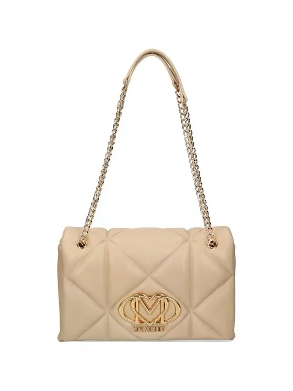 Moschino Quilted Shoulder Bag - Neutrals