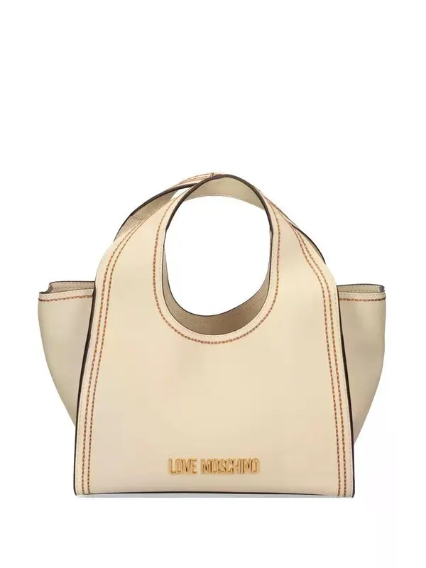 Moschino Logo-plaque Stitched Tote Bag - Neutrals