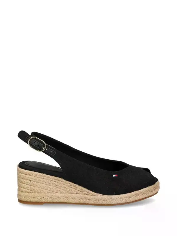 Tommy Hilfiger Peep-toe Slingback Sandals - Black