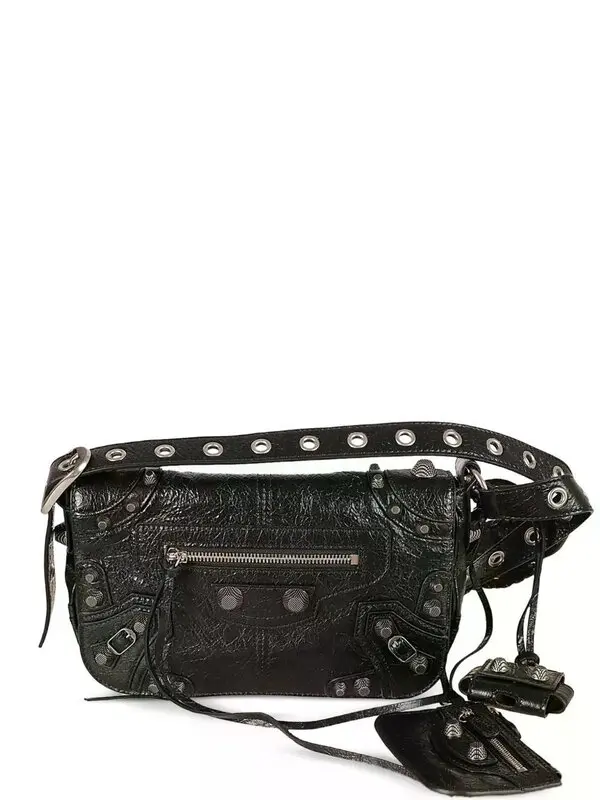 Balenciaga Arena Textured-leather Shoulder Bag - Black