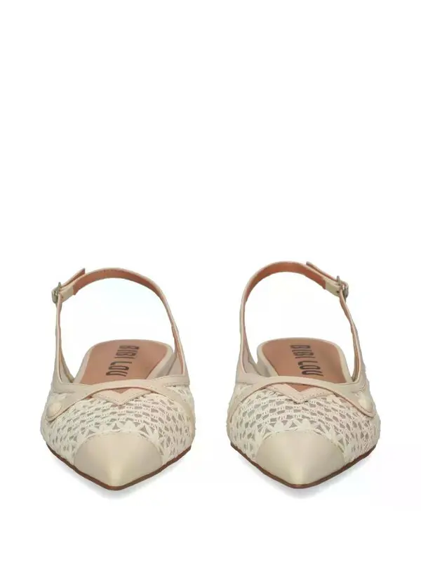 BIBI LOU Xaia Lace Pointed Pumps - Neutrals
