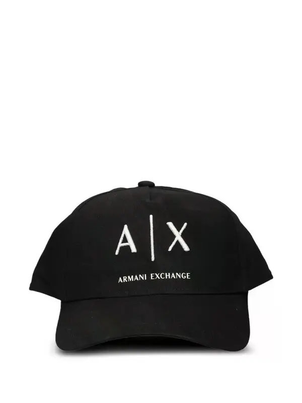 Armani Exchange Logo Embroidered Cap - Black