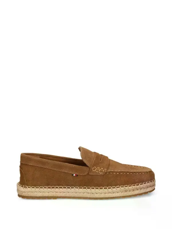 Tommy Hilfiger Suede Espadrille Loafers - Brown
