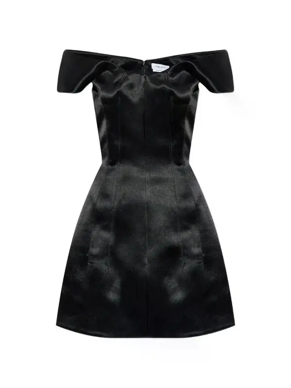 Alexander McQueen Off-shoulder Mini Dress - Black