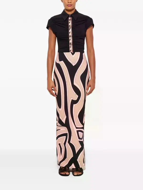 Emilio Pucci Drape Detail Button Down Blouse - Black