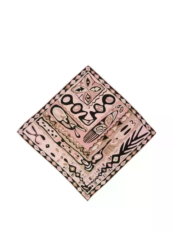 Emilio Pucci Angoli Print Silk Scarf - Pink