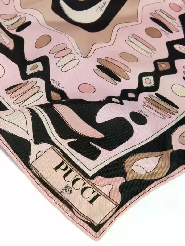 Emilio Pucci Geometric-print Silk Scarf - Pink