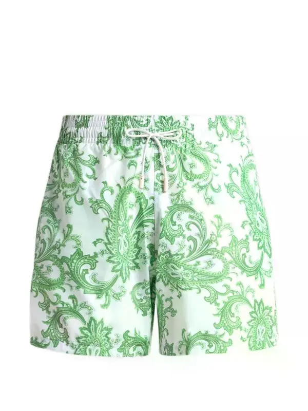 Etro Paisley Print Swim Shorts - White