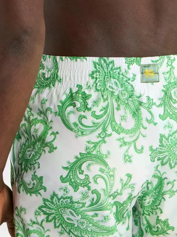 Etro Paisley Print Swim Shorts - White