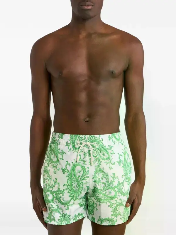 Etro Paisley Print Swim Shorts - White