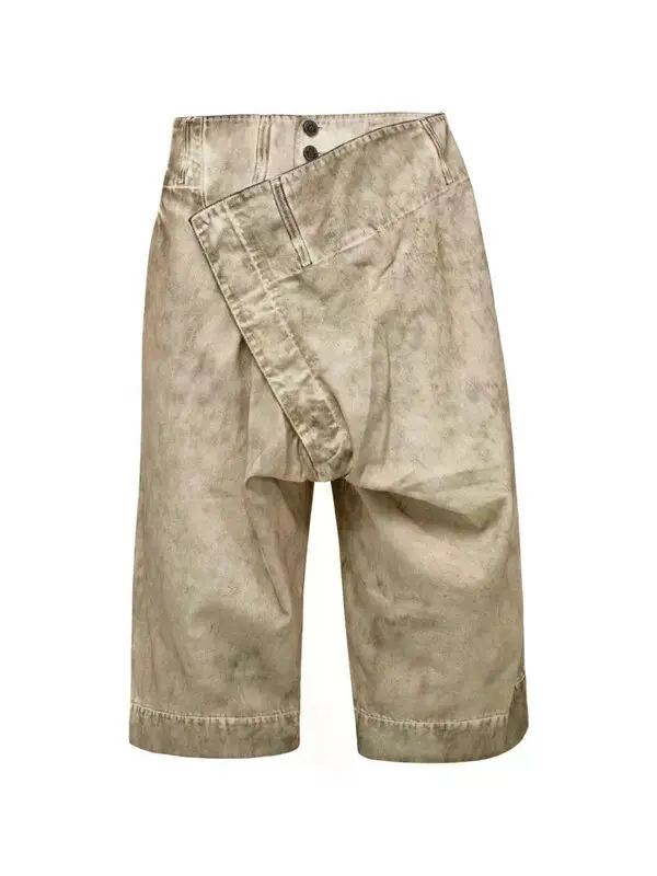 VIVIENNE WESTWOOD Asymmetric Cotton Shorts - Neutrals