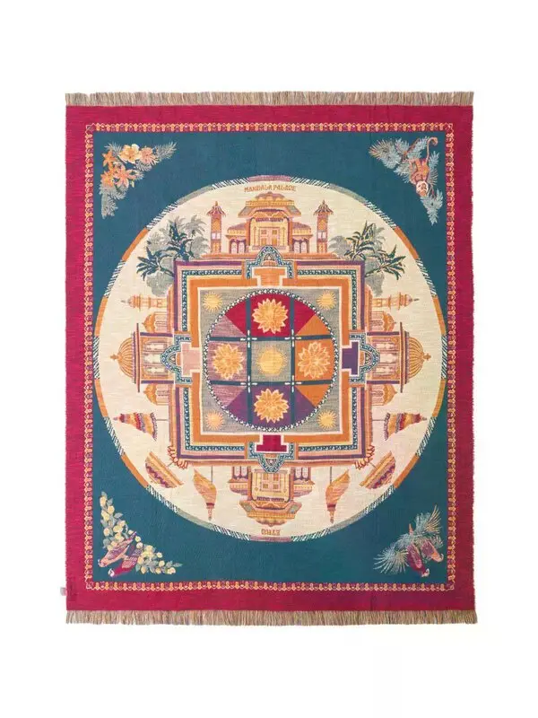 Etro Mandala Jacquard Cotton Blanket - Blue