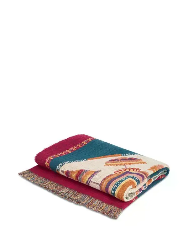 Etro Mandala Jacquard Cotton Blanket - Blue