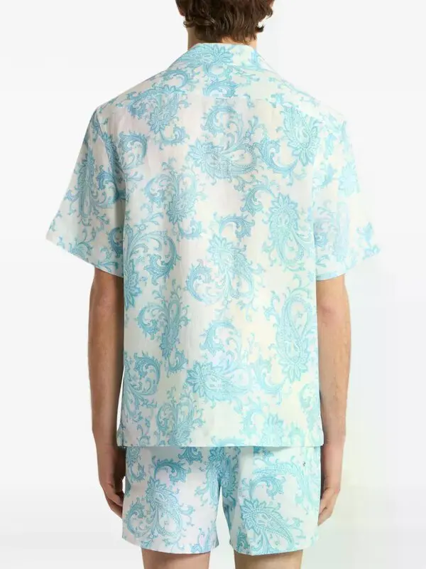 Etro Linen Bowling Shirt With Paisley-motif
