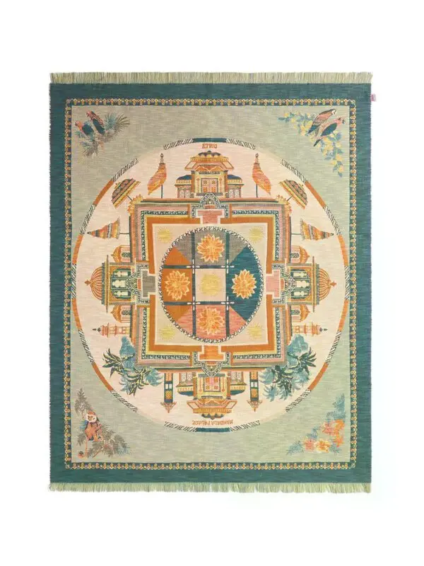 Etro Jacquard Mandala Cotton Blanket - Green