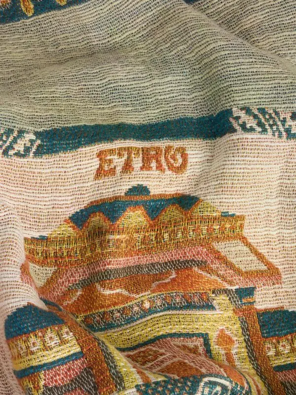 Etro Jacquard Mandala Cotton Blanket - Green