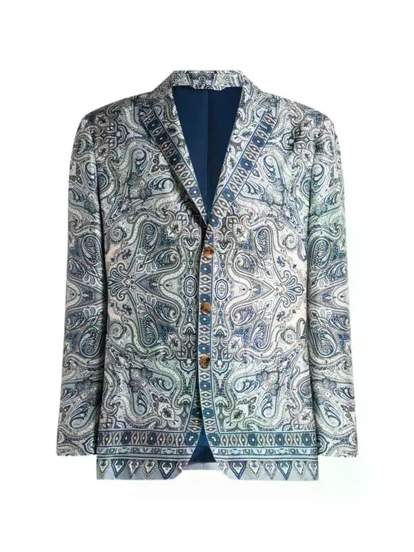Etro Paisley Print Single-breasted Jacket - Blue