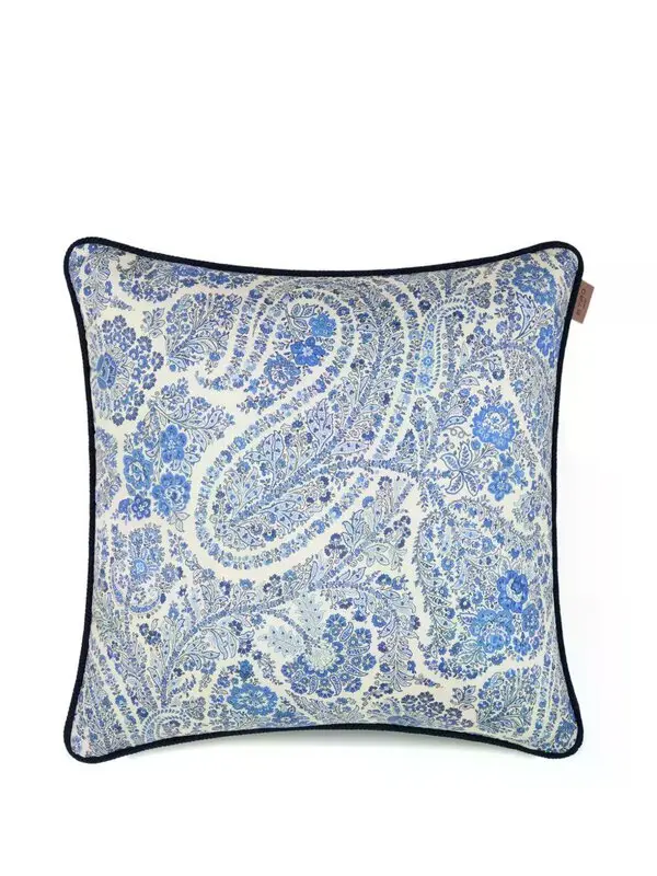 Etro Paisley Stripe Print Cushion - White