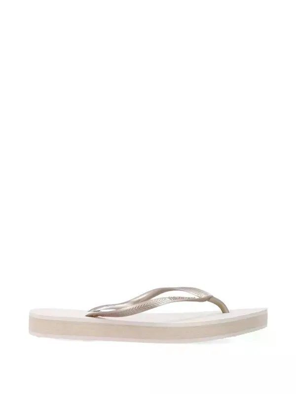 Havaianas Slim Flatform Textured-strap Flip-flops - Neutrals