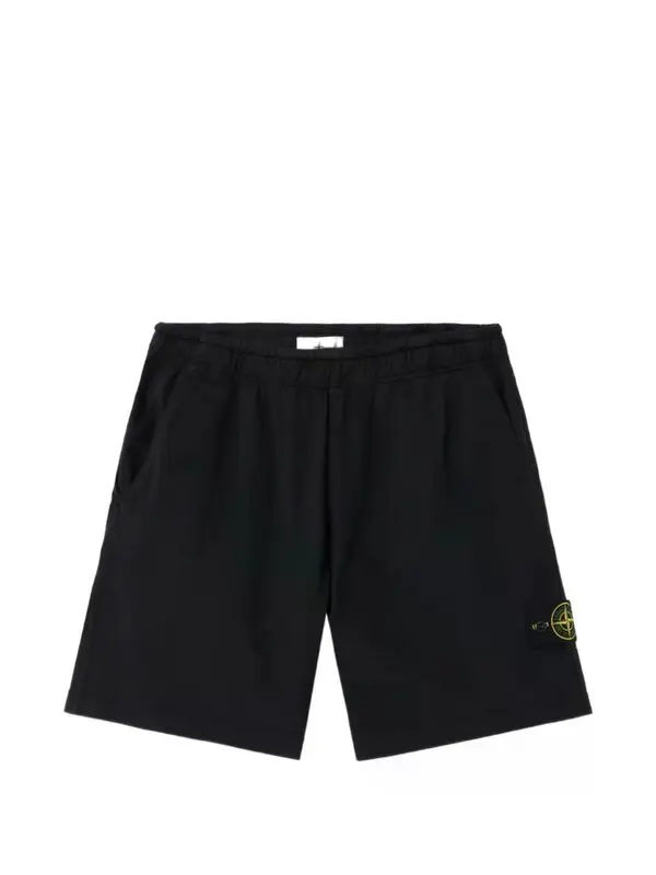 Stone Island Logo Patch Shorts - Black