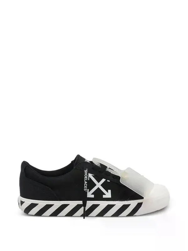 Off-White Vulcanized Logo-striped Sneakers - Black