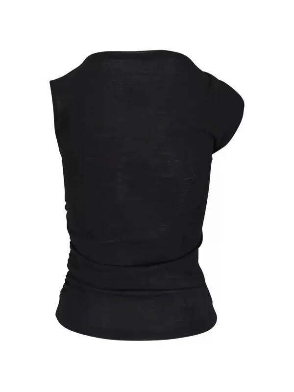 Vince Draped Gathered Blouse - Black