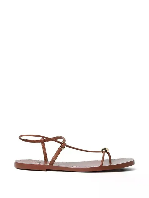 LOEFFLER RANDALL Lara Ornament-detail Strappy Flat Sandals - Brown