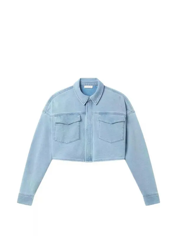 Good American Pocket Cropped Jacket - Blue