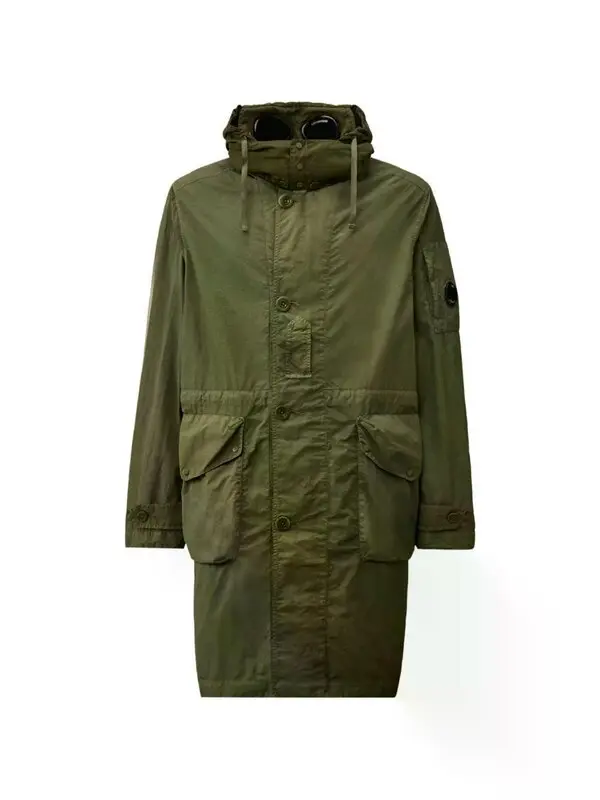 C.P. COMPANY Goggle-detail Hooded Parka - Green