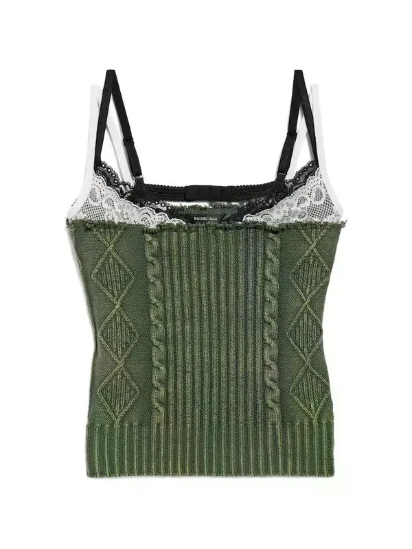 Balenciaga Patched Tank Top - Green