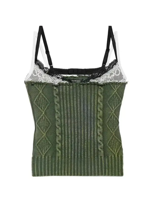 Balenciaga Patched Tank Top - Green