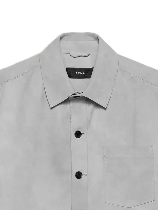 ARMA Dino Chest-pocket Suede Jacket - Grey
