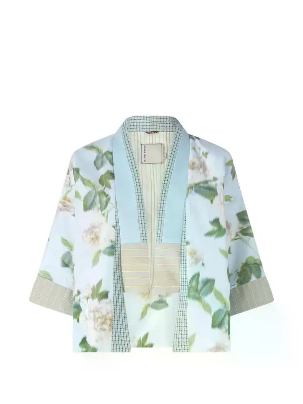 Antonio Marras Floral-print Kimono Jacket - Blue