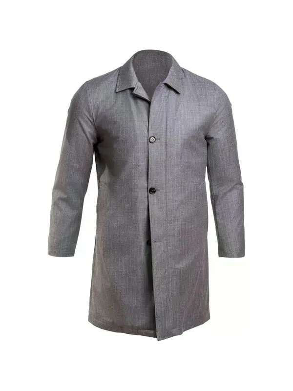 Kiton Pinstriped Overcoat - Grey