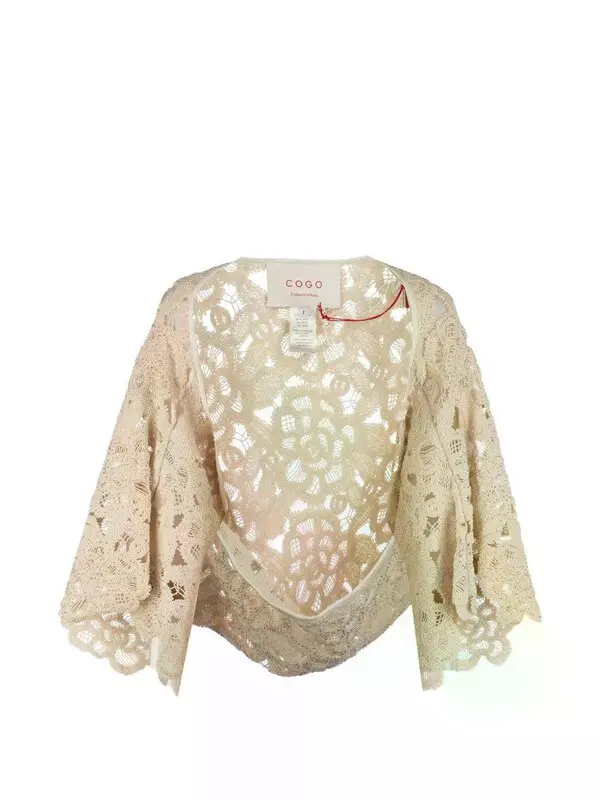 CO.GO Floral Embellished Jacket - Neutrals