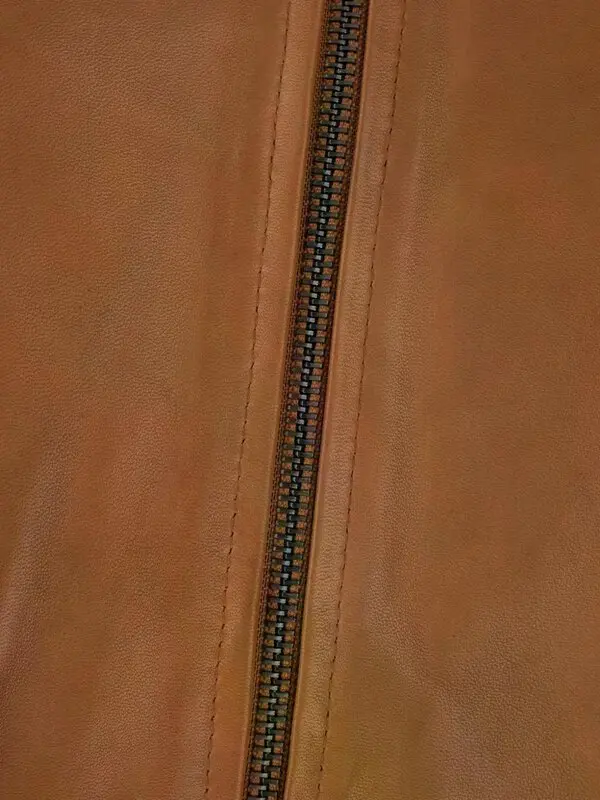 Iceberg Leather Bomber Jacket - Brown