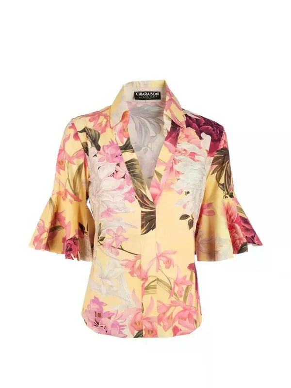 Chiara Boni La Petite Robe Jinza Floral-print Blouse - Yellow