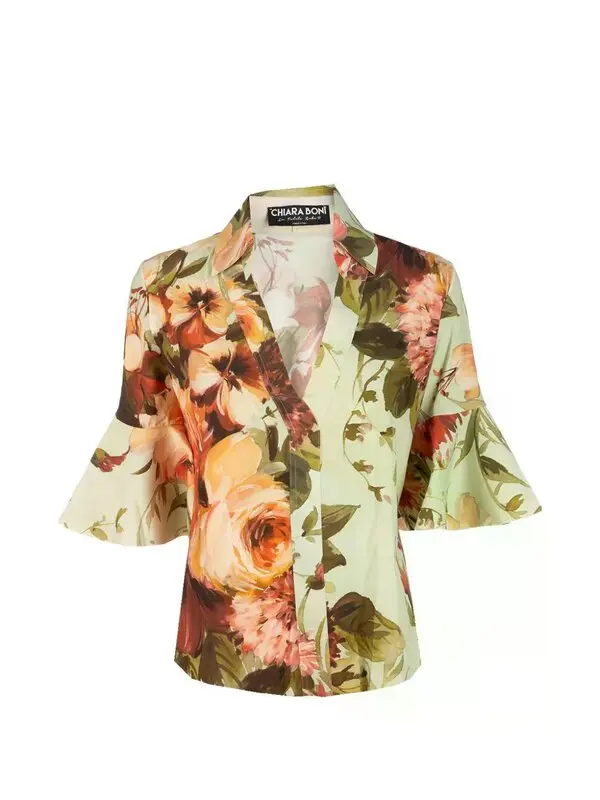Chiara Boni La Petite Robe Jinza Floral-print Blouse - Green