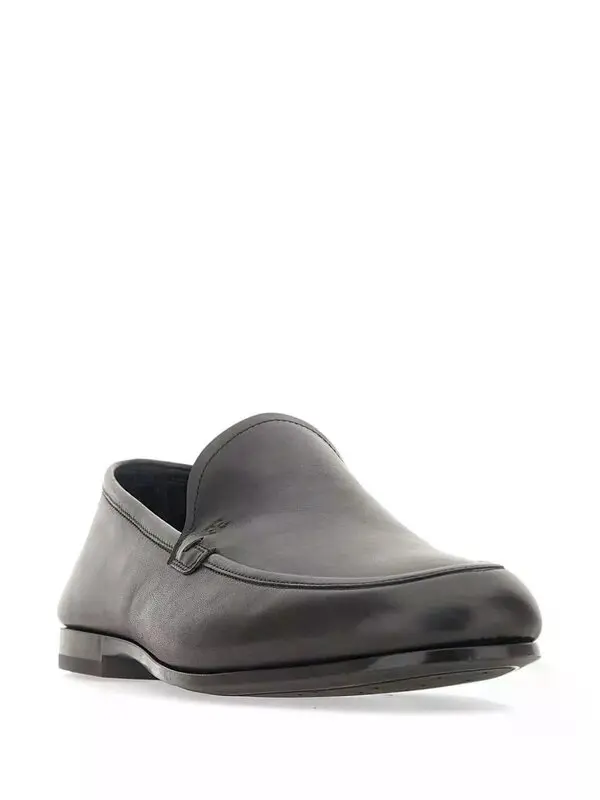 FABI Leather Flat Loafers
