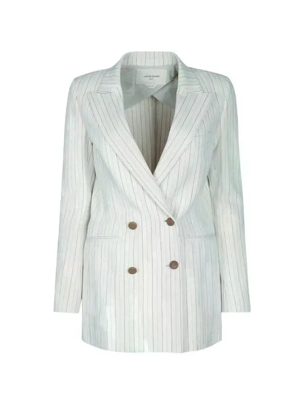 Jacob Cohen Striped Double-breasted Jacket - Neutrals