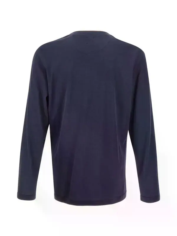 Eleventy Crew-neck Cotton Sweater - Blue