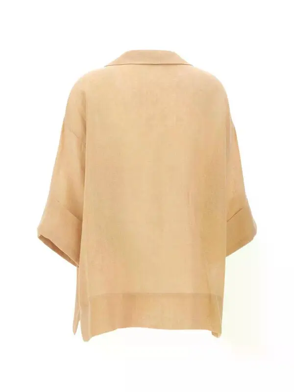 Eleventy V-neck Short-sleeve Blouse - Neutrals