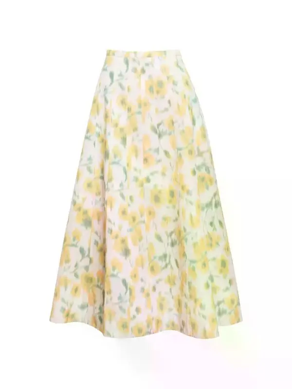 Tanya Taylor Tavia Floral Skirt - Neutrals