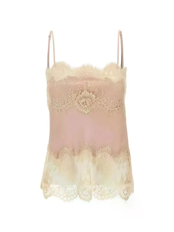 HERSKIND Linnea Lace Scalloped-hem Top - Pink