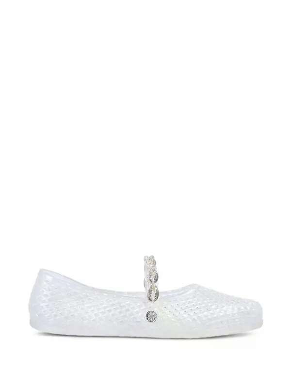 ANCIENT GREEK SANDALS Shell Embellished Ballet Flats - White