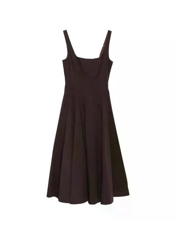 Staud Wells Square-neck Midi Dress - Brown