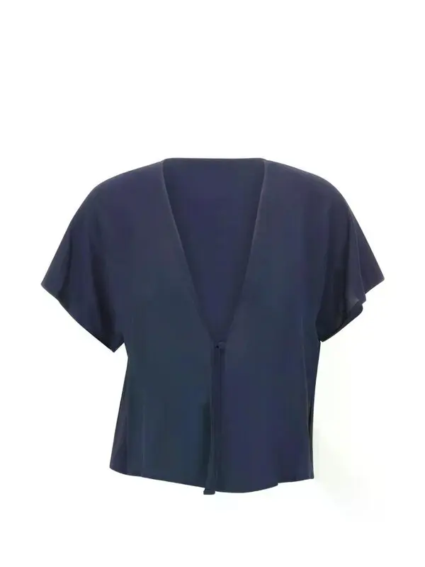 KAOS V-neck Short Sleeve Blouse - Blue